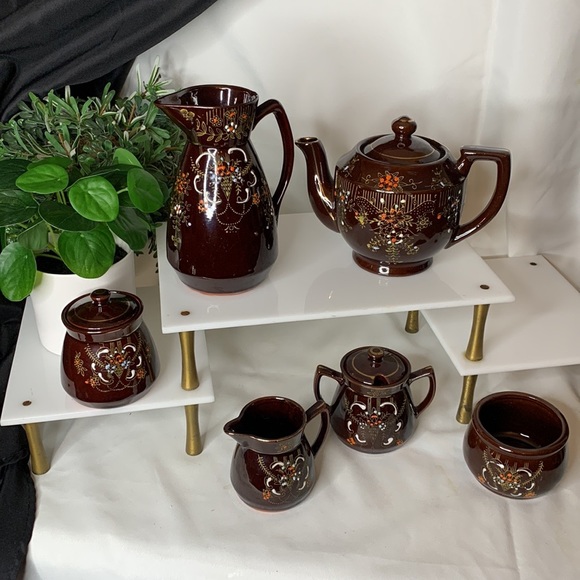 Dining | Vtg 9 Piece Handpainted Brown Betty Moriage Detail Japanese ...